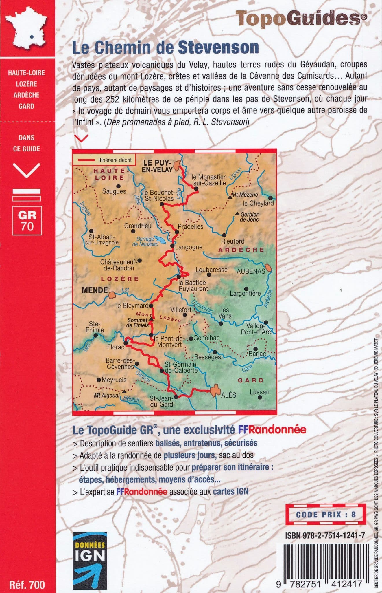 Chemin de Stevenson GR70 Topo Guide 700