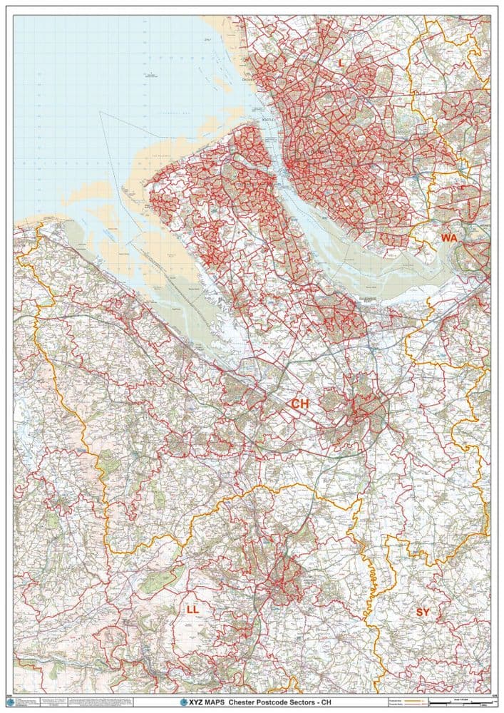 Chester - CH - Postcode Sector Wall Map