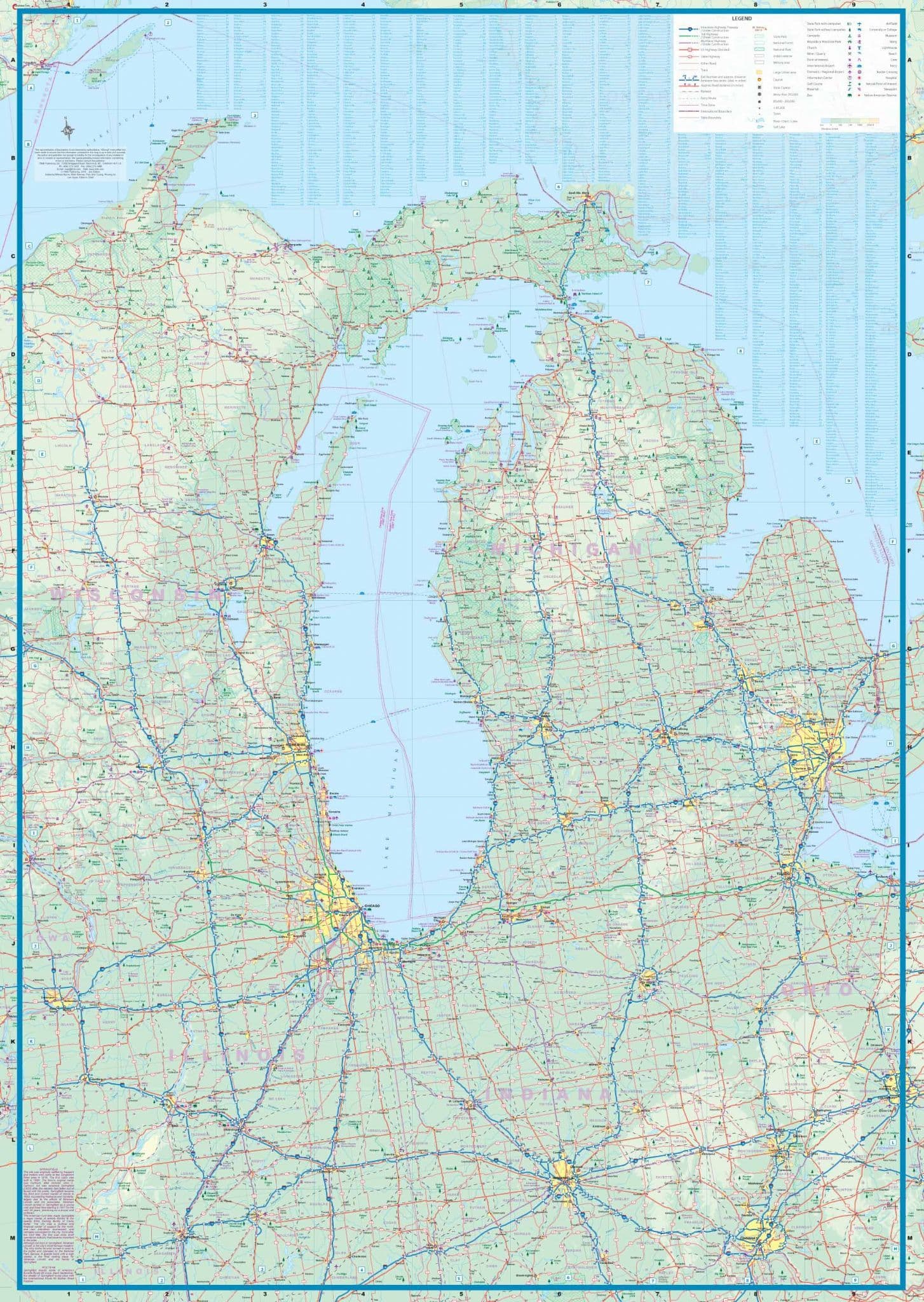 Chicago & Lake Michigan Travel Map