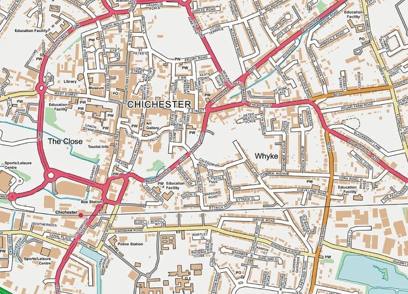 Chichester Street Map - 2024