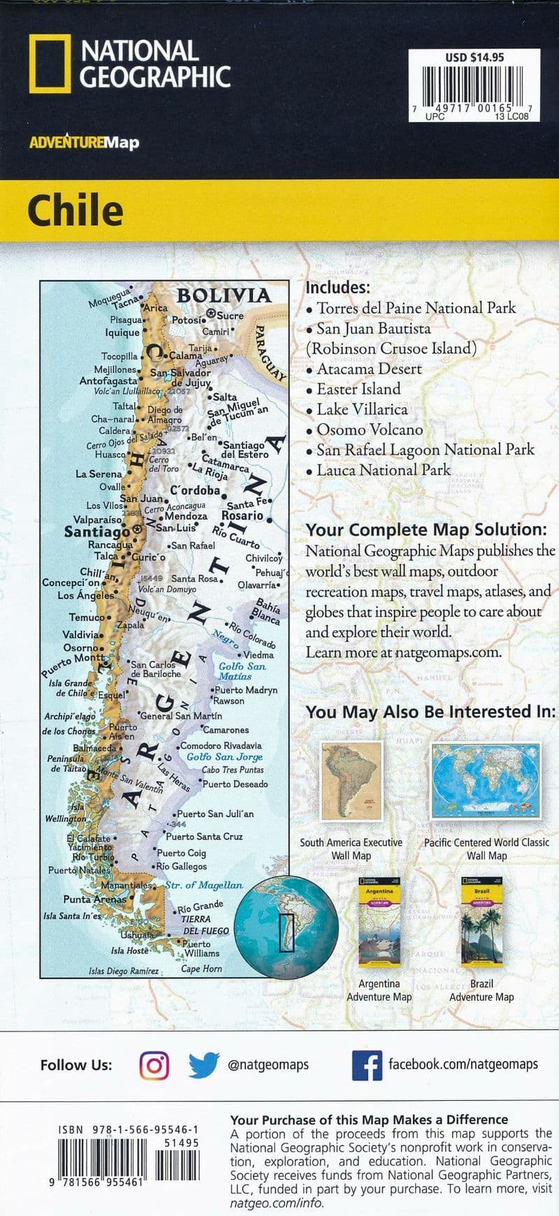 Chile Adventure Map - National Geographic