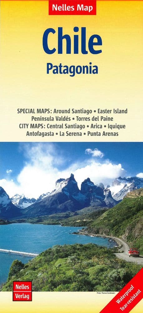 Chile & Patagonia Easter Island Santiago Road Map - Nelles