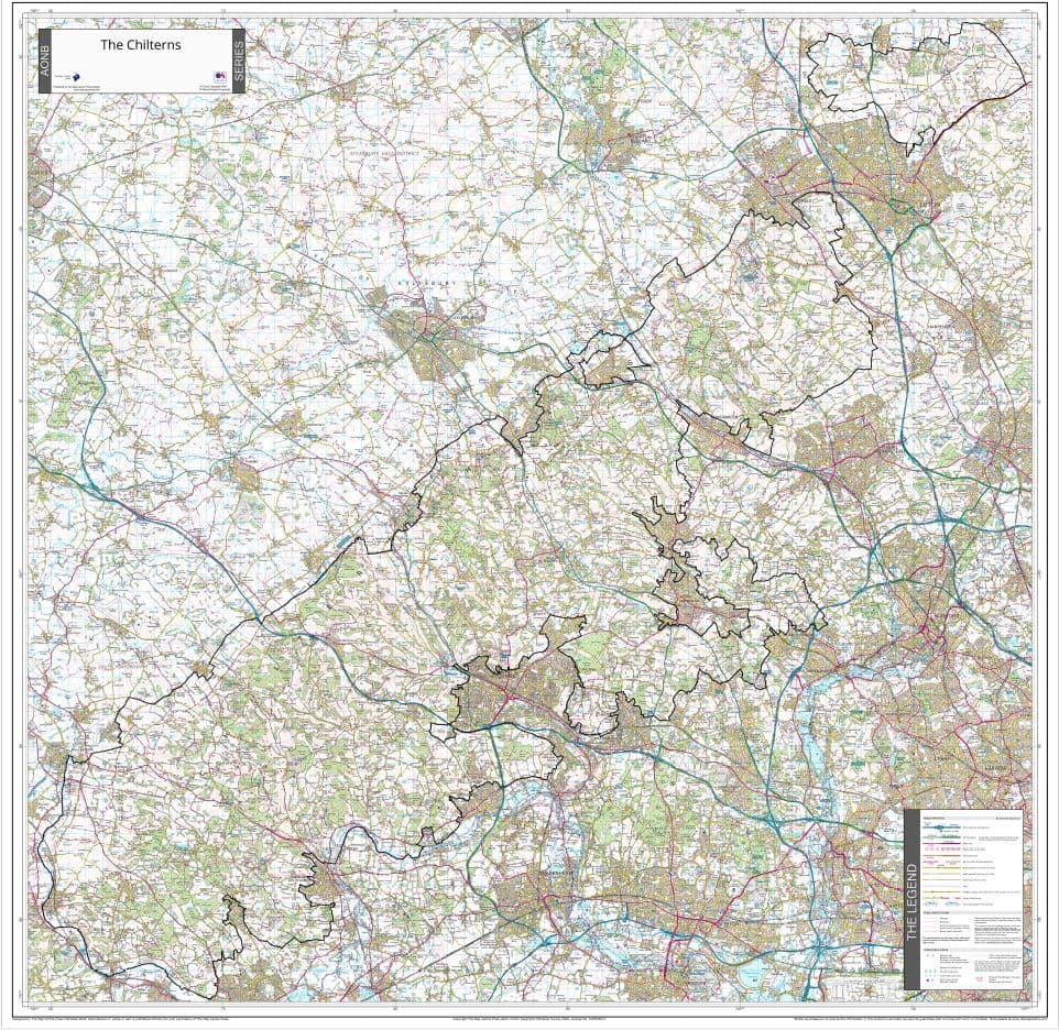 Chilterns - AONB Wall Map - 2024