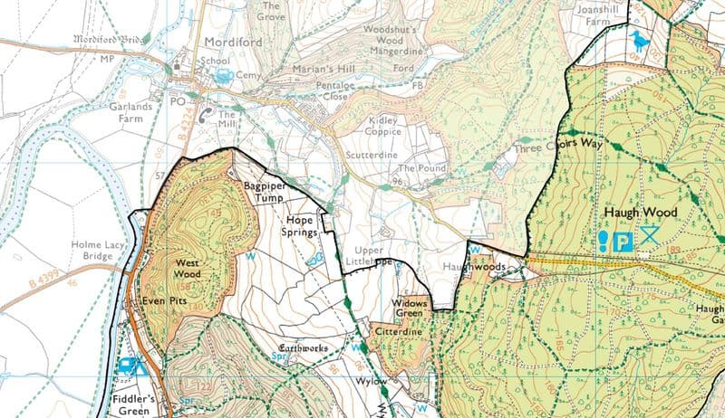 Civil Parish Wall Map with Ordnance Survey Mapping