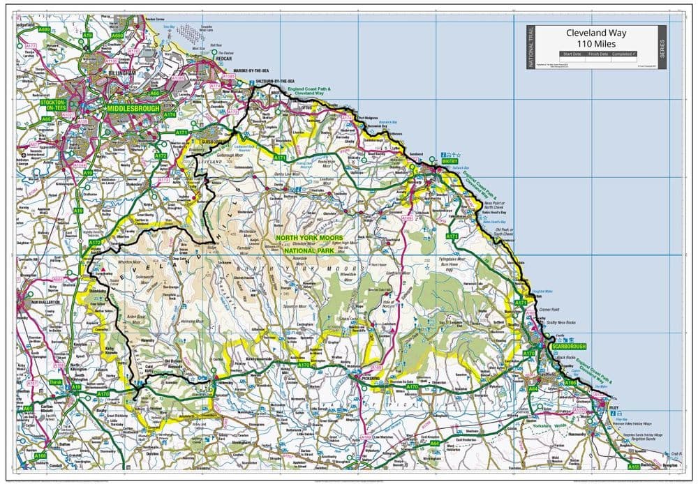 Cleveland Way - Wall Map