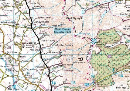 Clwydian Range and Dee Valley - National Landscape - Wall Map - 2025