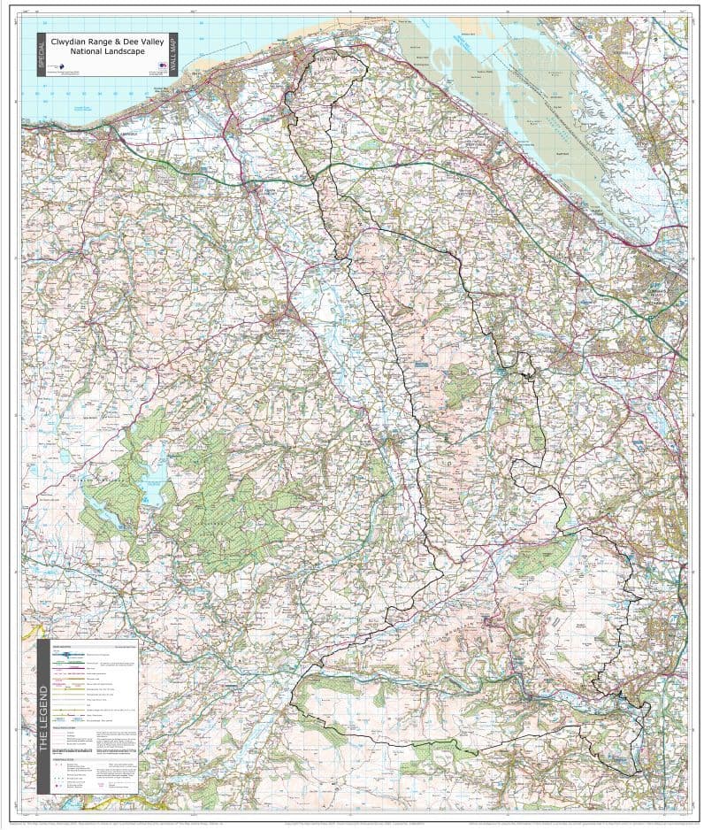 Clwydian Range And Dee Valley National Landscape Wall Map 2025