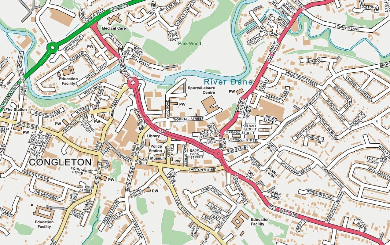 Congleton Street Map - 2024