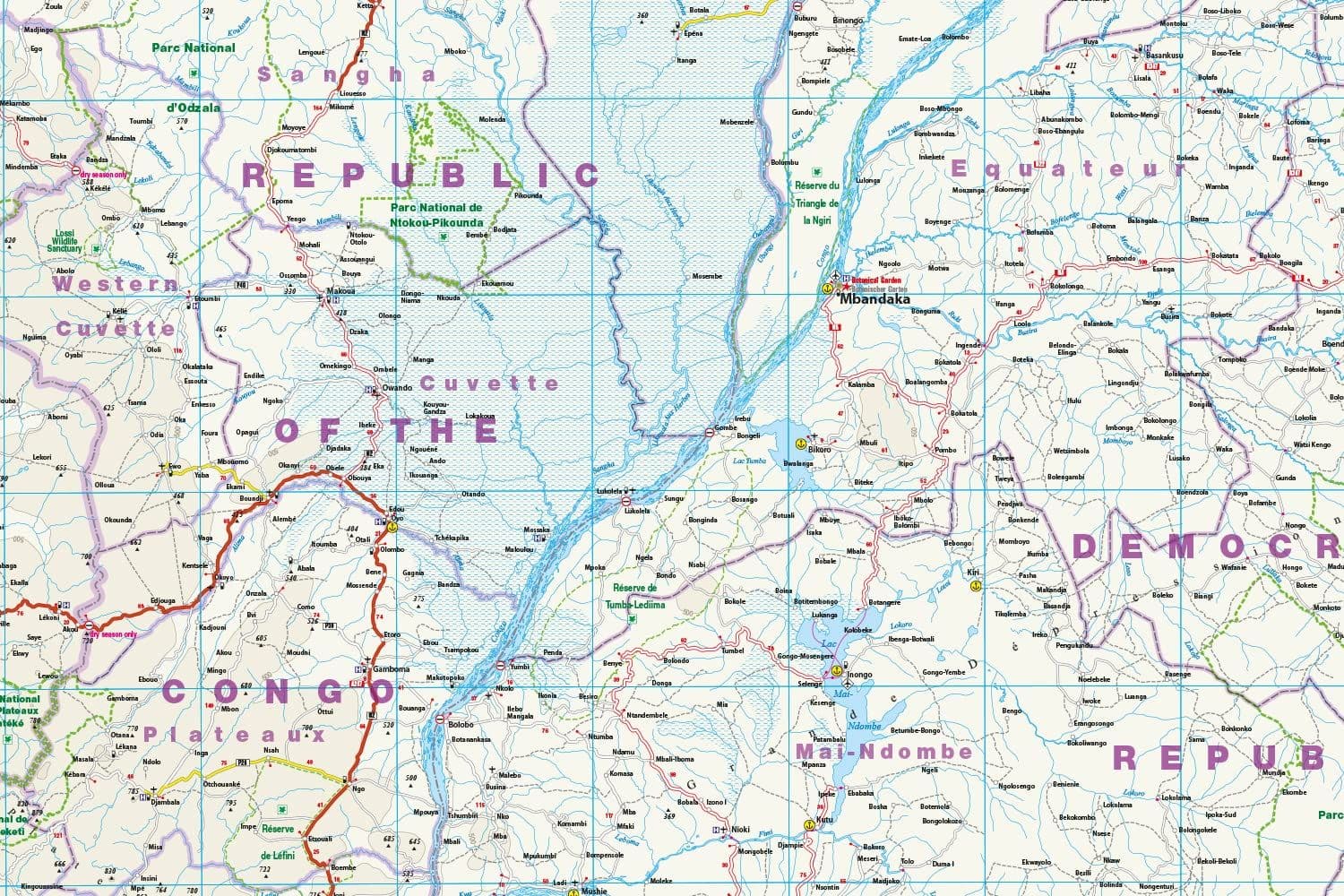 Congo - Republic & The Democratic Republic - Road Map Riese