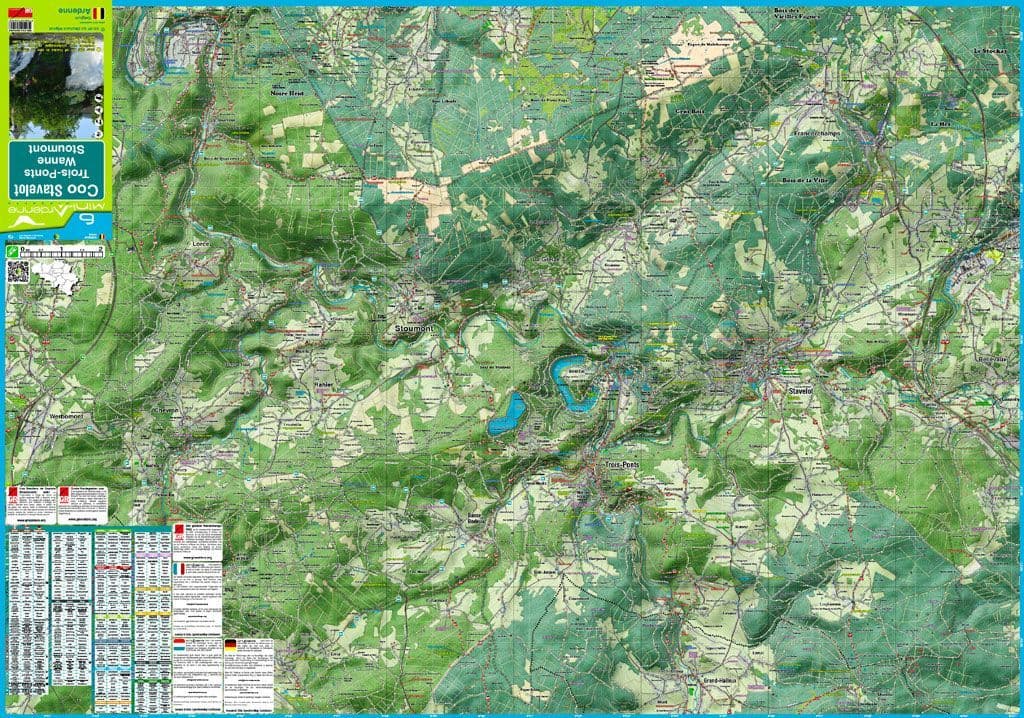 Coo Stavelot Trois-pont Wanne Stoumont - Mini Ardennes Recreational Map 6