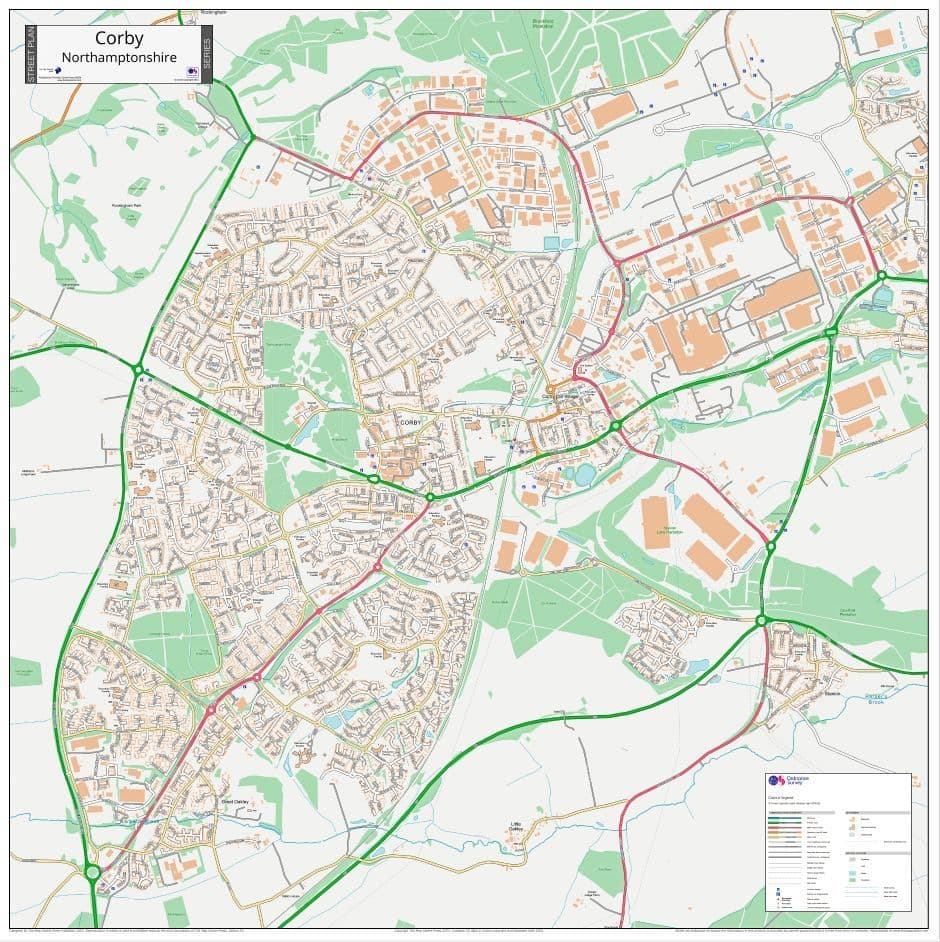 Corby Street Map - 2024