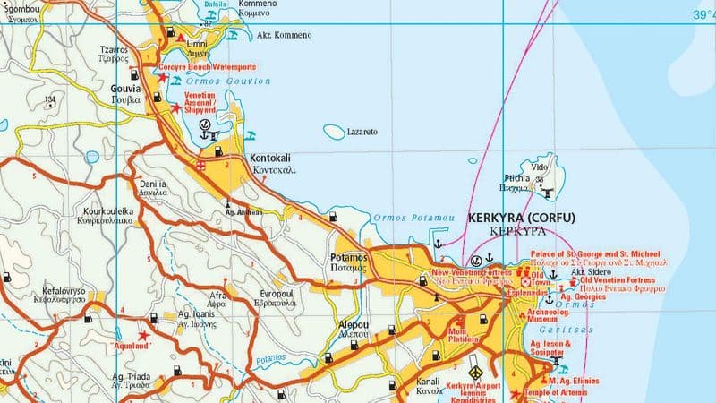 Corfu - Tourist Map - Reise