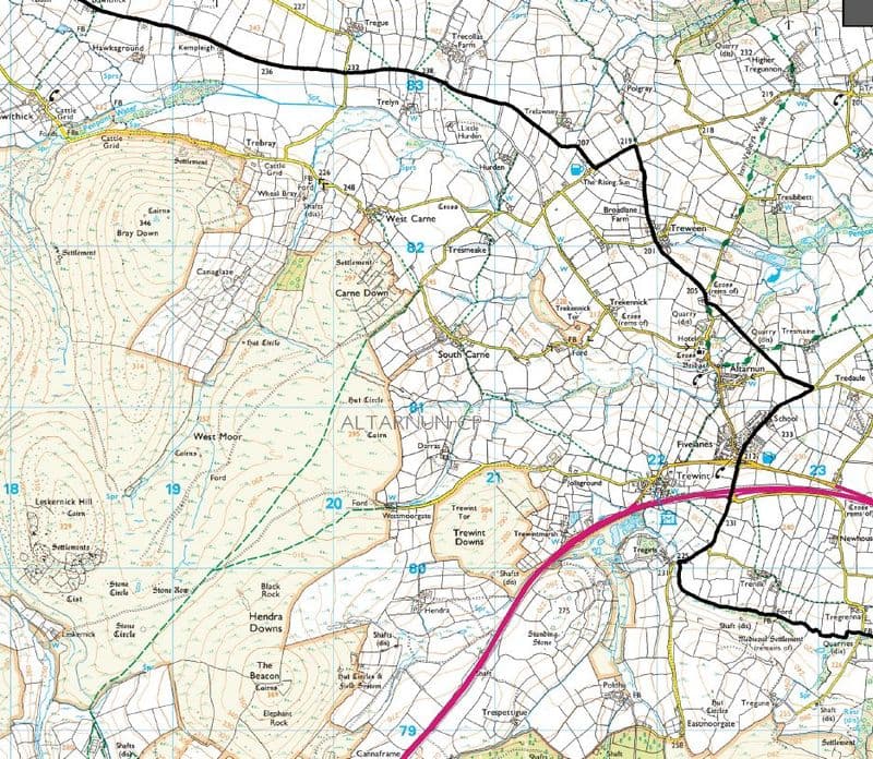 Cornwall - Bodmin Moor - AONB Wall Map - 2024