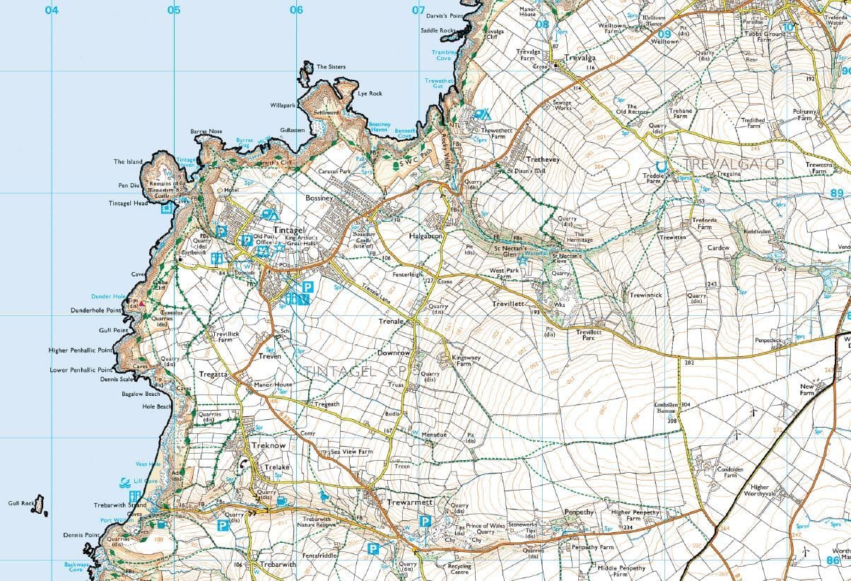 Cornwall - Pentire Point to Widemouth - AONB Wall Map - 2024