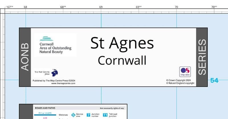 Cornwall - St Agnes - AONB Wall Map - 2024