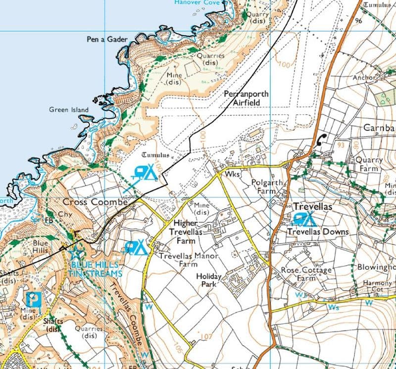 Cornwall - St Agnes - AONB Wall Map - 2024