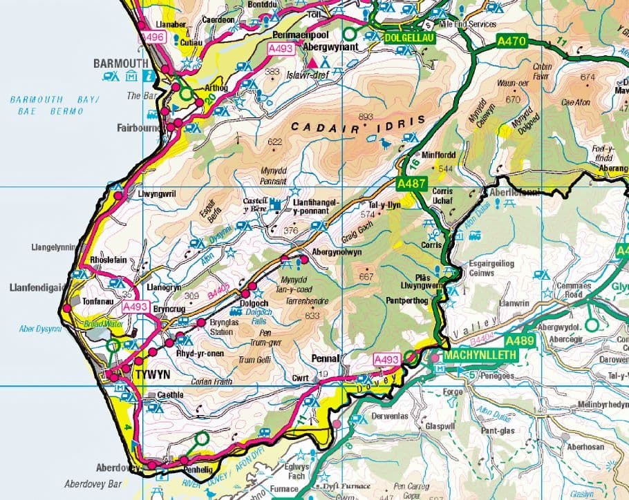 County Map of Anglesey Conwy Denbigh Flint Gwynedd & Wrexham - 2024