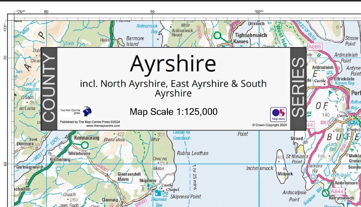 County Map of Ayrshire - 2024