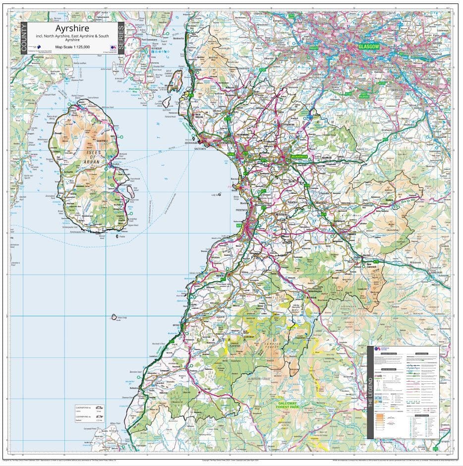 County Map of Ayrshire - 2024