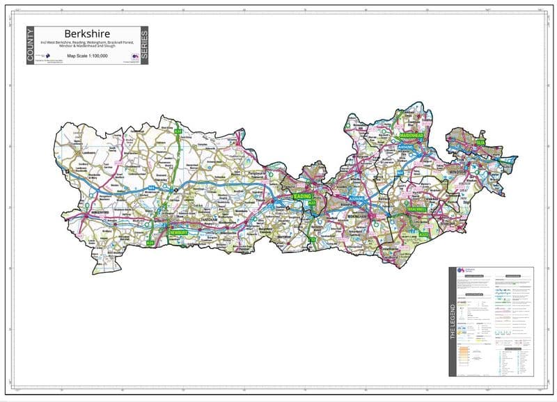 County Map of Berkshire - White Background