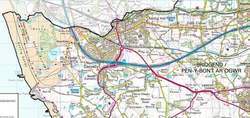 County Map of Bridgend