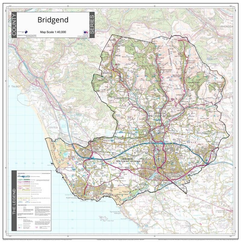 County Map of Bridgend