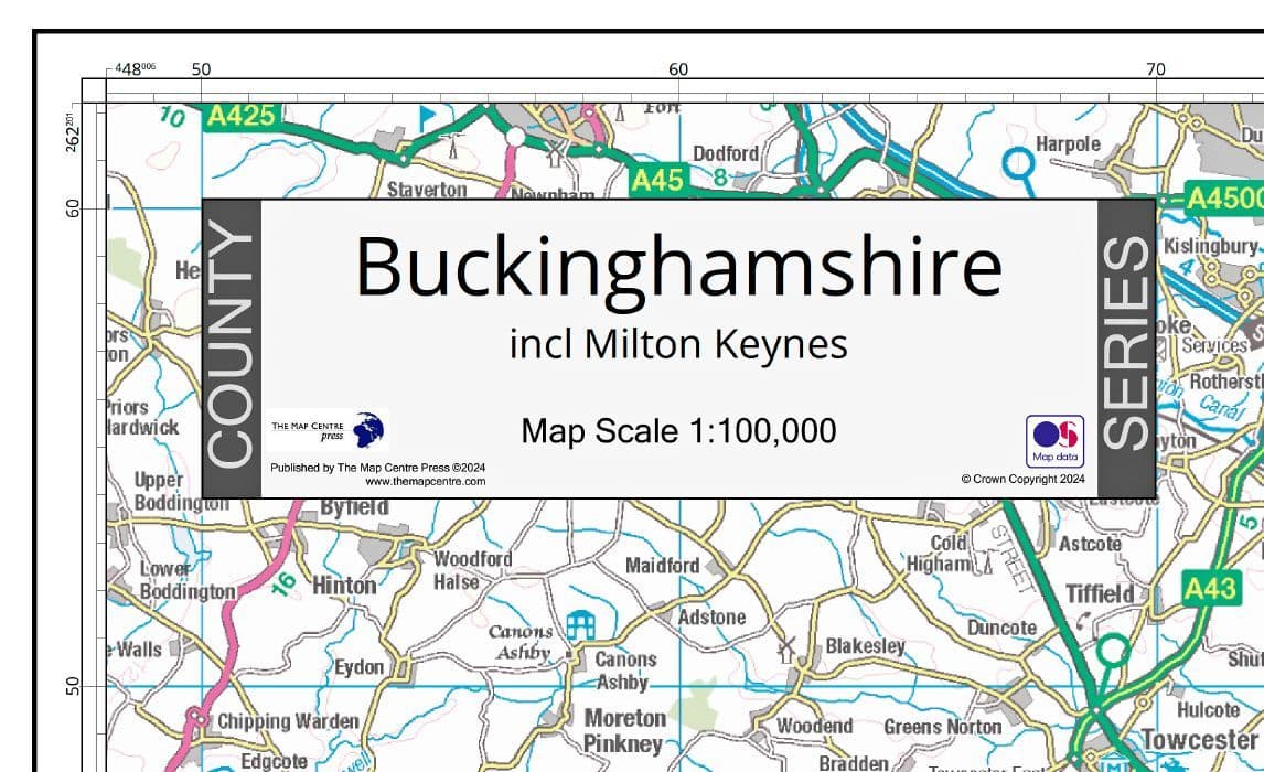 County Map of Buckinghamshire - 2024