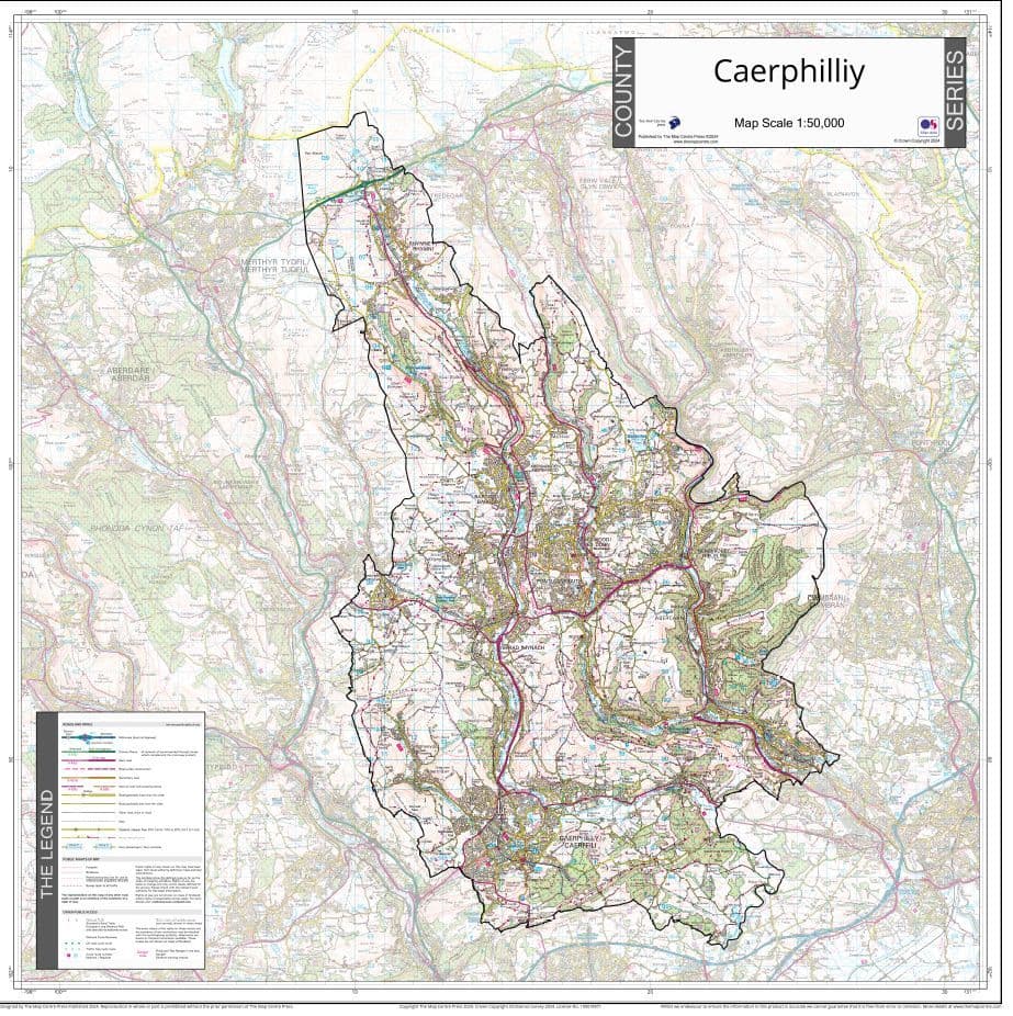County Map of Caerphilly