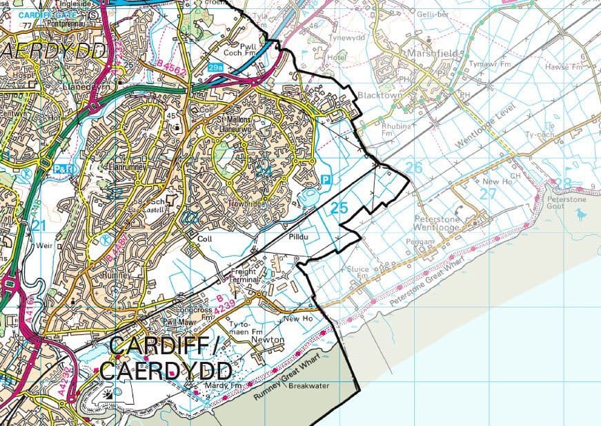 County Map of Cardiff
