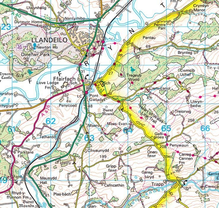 County Map of Carmarthenshire - EXTRA Large Edition