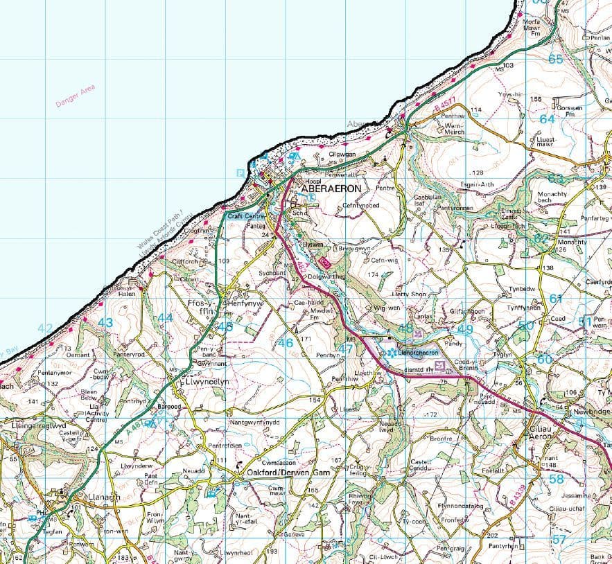 County Map of Ceredigion - EXTRA Large Edition