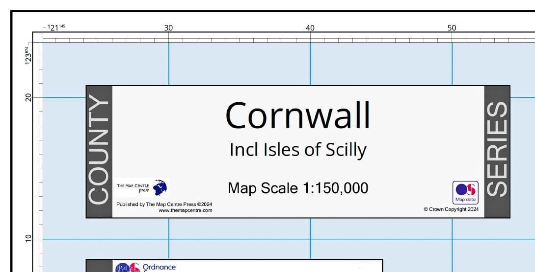 County Map of Cornwall - 2024