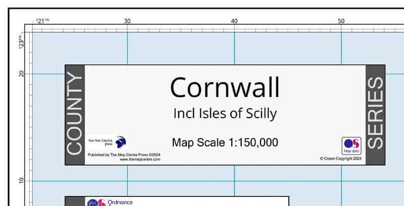 County Map of Cornwall - 2024