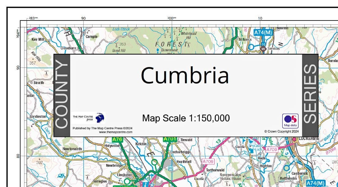 County Map of Cumbria - 2024