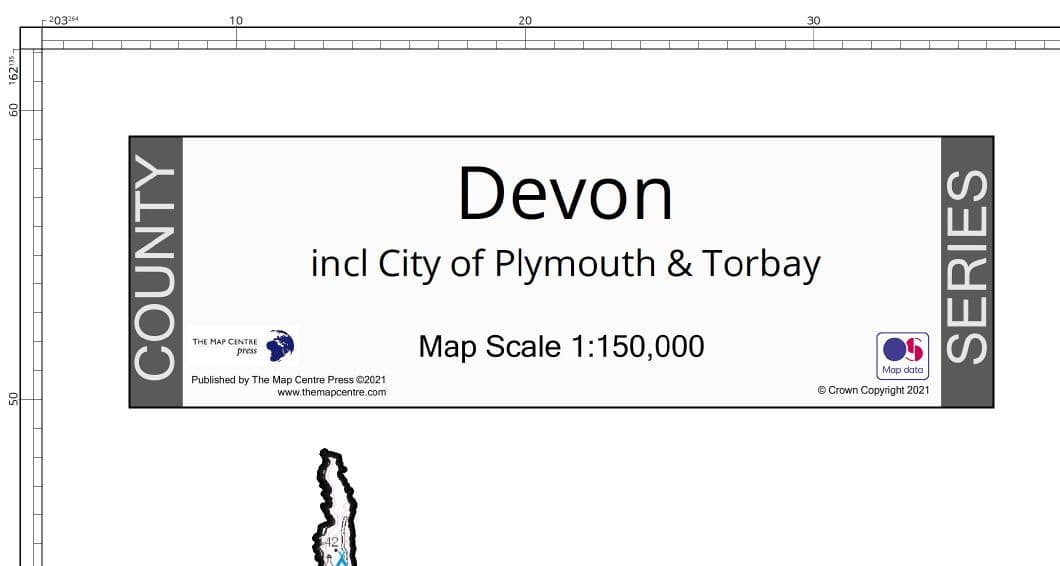 County Map of Devon - White Background