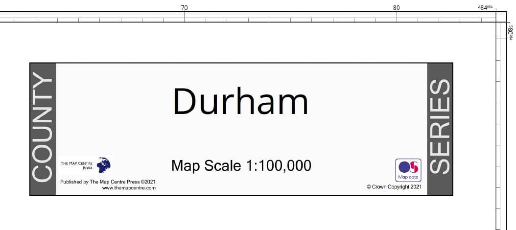 County Map of Durham - White Background