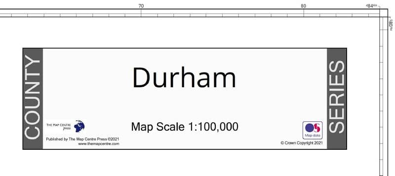 County Map of Durham - White Background