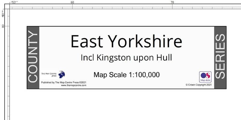 County Map of East Yorkshire - White Background