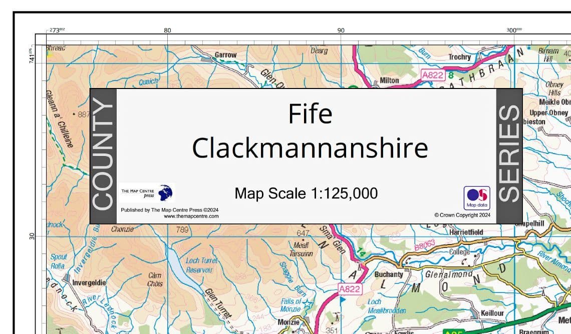 County Map of Fife & Clackmannanshire - 2024
