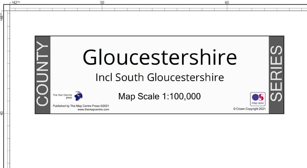 County Map of Gloucestershire - White Background