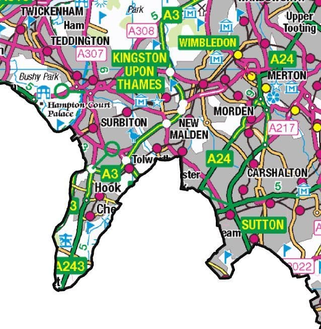 County Map of Greater London - White Background