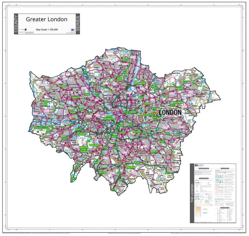 County Map of Greater London - White Background