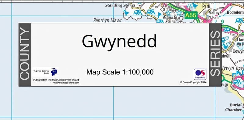 County Map of Gwynedd - 2024