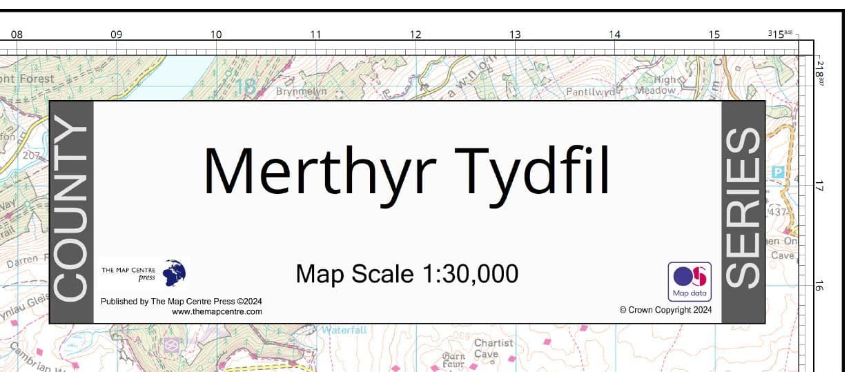 County Map of Merthyr Tydfil