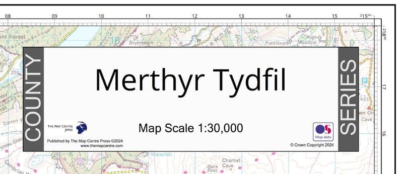 County Map of Merthyr Tydfil
