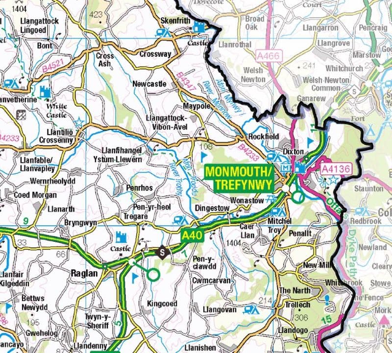 County Map of Monmouthshire - 2024