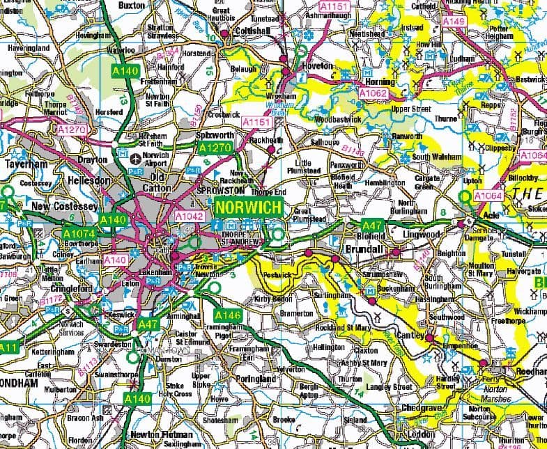 County Map of Norfolk - 2024