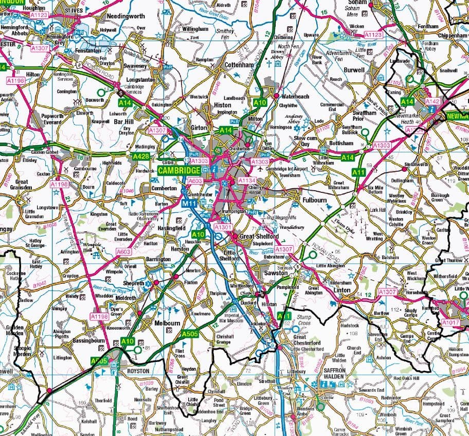 County Map of Norfolk Suffolk & Cambridgeshire - Special Sheet - 2025