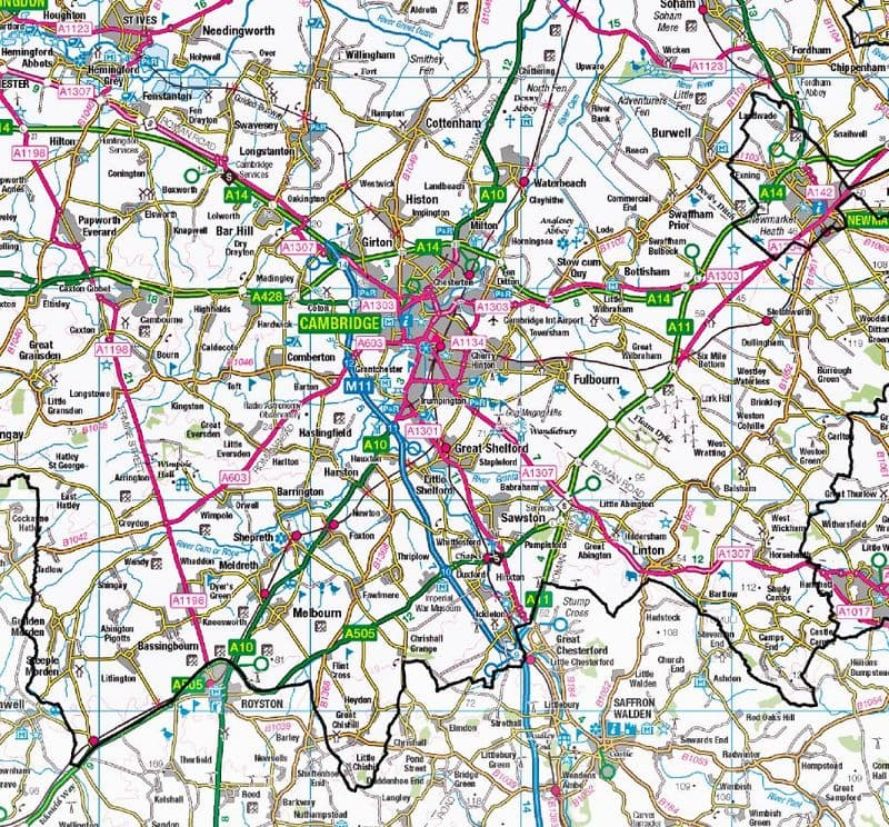 County Map of Norfolk Suffolk & Cambridgeshire - Special Sheet - 2025