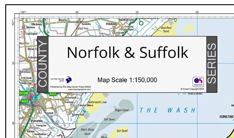 County Map of Norfolk & Suffolk - Special Sheet - 2024